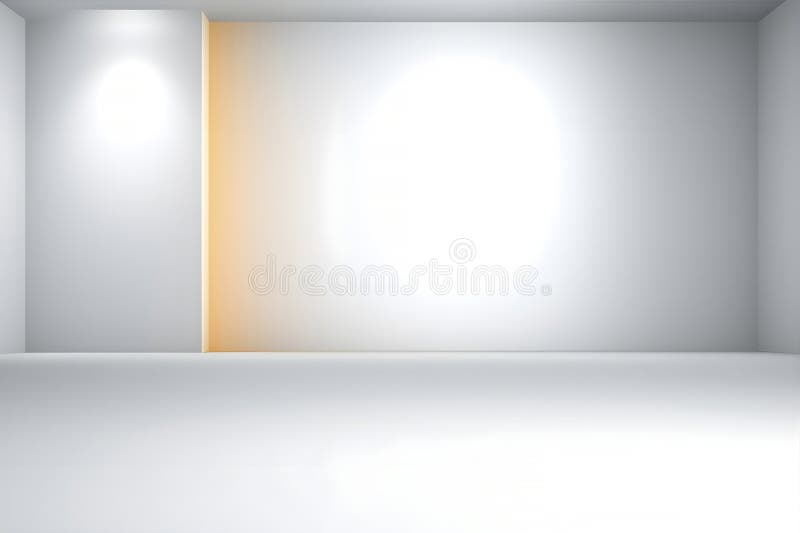 Modern Gallery Room with Spotlight Illumination and White Walls Stock ...