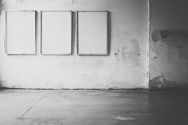 Empty Gallery Wall Display stock illustration. Illustration of blank ...