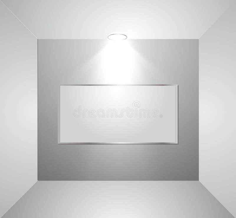Empty Gallery Wall with Light. Vector Stock Vector - Illustration of ...