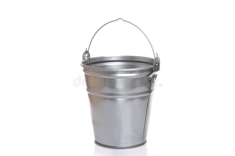 Empty Galvanized Steel Bucket on White Isolated Background Stock Image ...