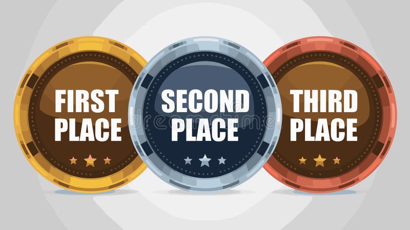 Empty Game Award Labels Frames of for First, Second and Third Place ...