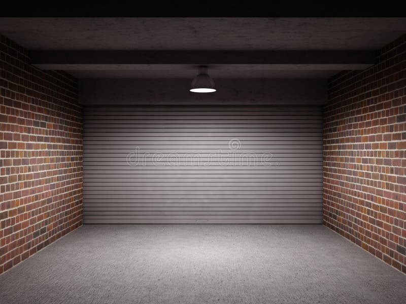 Empty garage stock illustration. Illustration of illuminated - 21054151