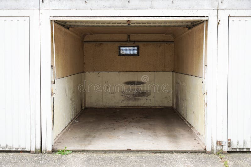 Empty Garage with an Open Gate Stock Photo - Image of empty, open ...