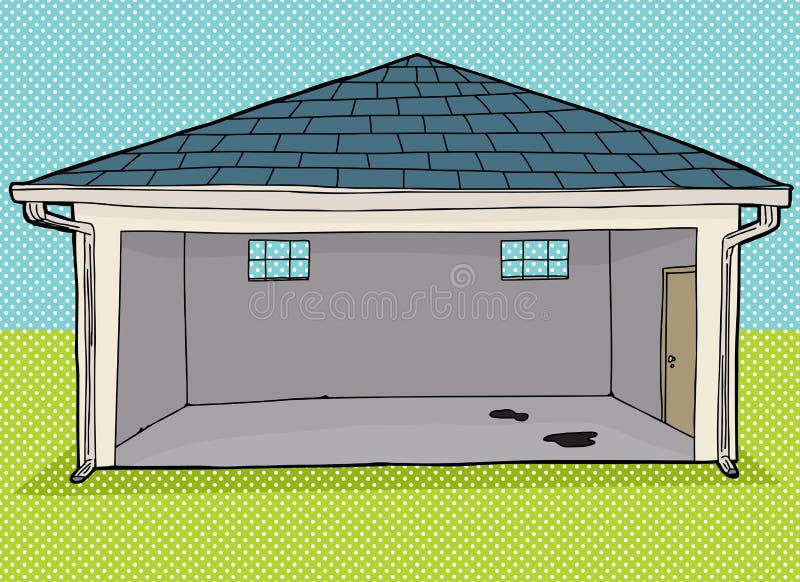 Empty Garage with Windows stock illustration. Illustration of interior ...