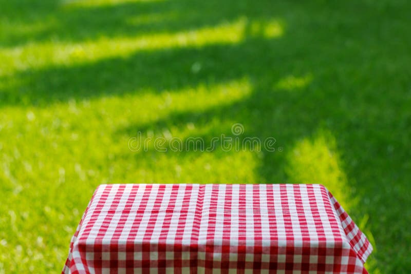 Empty Garden Table with Lush Backdrop Stock Image - Image of fresh ...