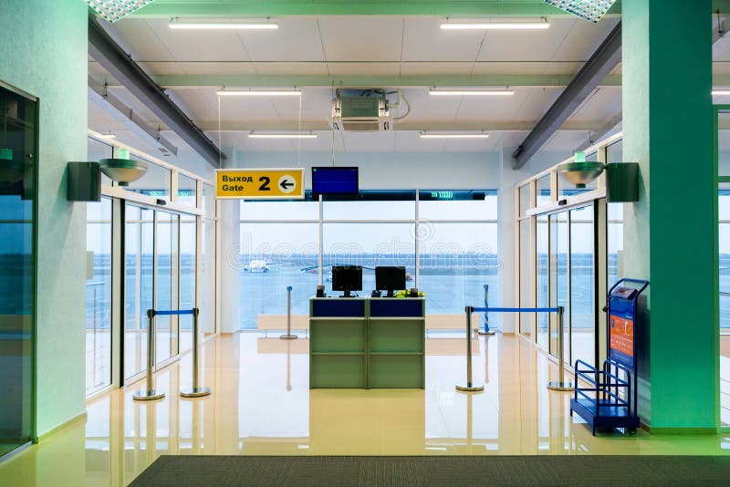 Empty Gateway Terminal in Waiting Area in Airport Stock Photo - Image ...