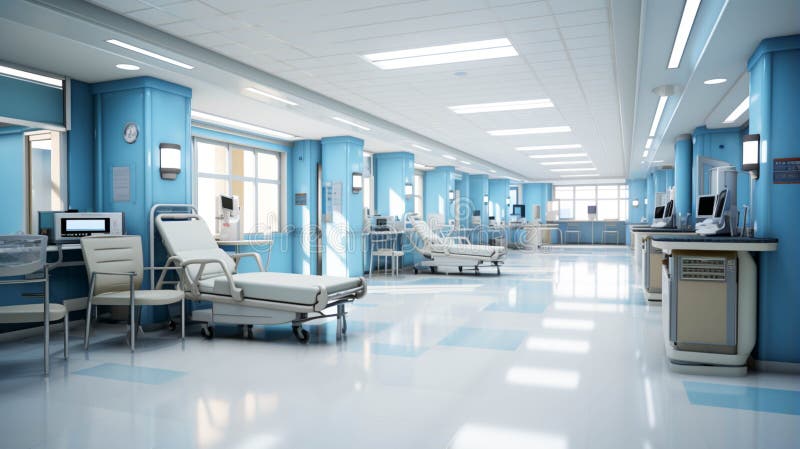 Empty Generic Hospital Interior Stock Image - Image of hallway ...