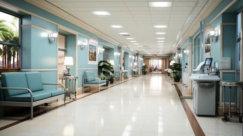Empty Generic Hospital Interior Stock Photo - Image of care, room ...