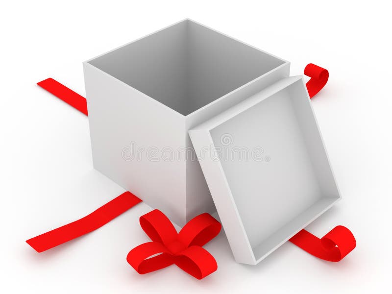 Empty Gift Box on White Background Stock Illustration - Illustration of ...