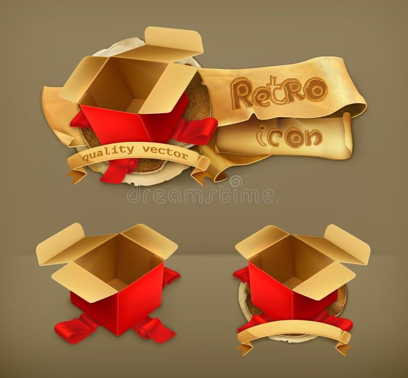 Empty gift boxes, stock vector. Illustration of detail - 57417455