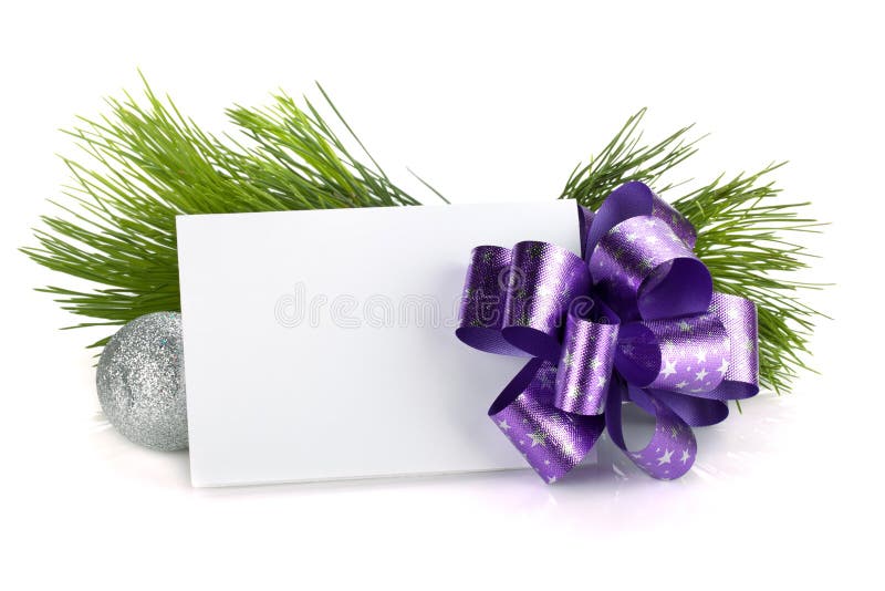 Empty Gift Card and Christmas Decor Stock Image - Image of blank, card ...