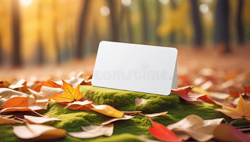 Empty Gift Card with Copy Space in Autumn Stock Illustration ...