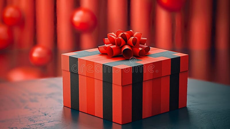 Empty Gift on Striped Background Symbol of Celebration, AI Generative ...