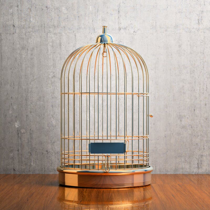 Gilded Cage Escape Concept, Freedom Metaphor Stock Illustration ...