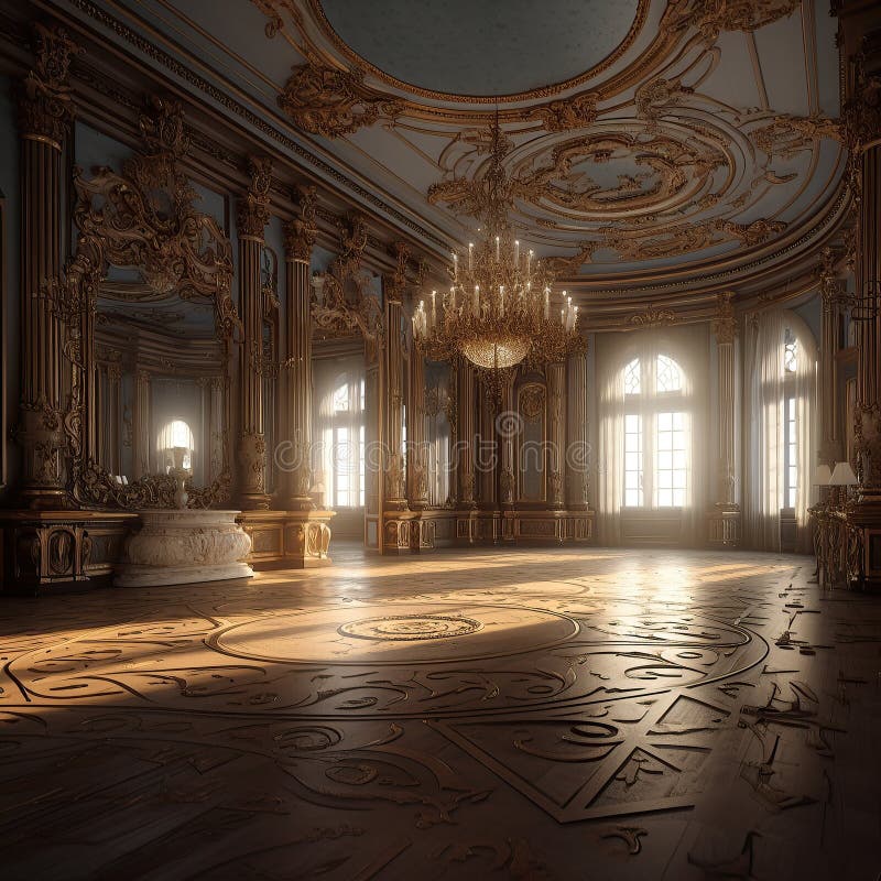 Empty Glamorous Image of a Ballroom, Stock Illustration - Illustration ...