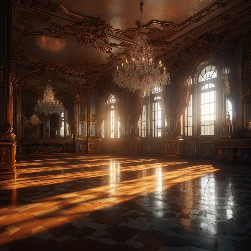 Empty Glamorous Image of a Ballroom, Stock Illustration - Illustration ...