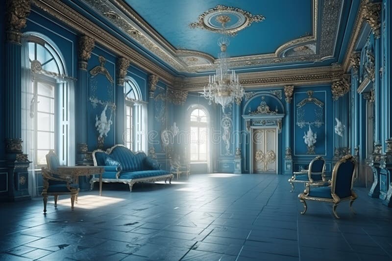 An Empty Glamorous Rococo Baroque Ballroom AI Stock Photo - Image of ...