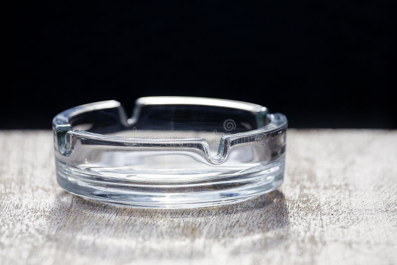 Empty glass ashtray stock image. Image of wooden, unhealthy - 68584999