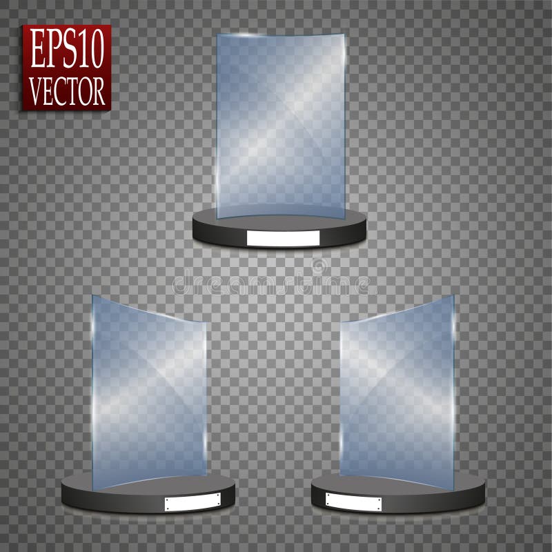 Empty Glass Award , Transparent Trophy Template. Vector Element, Eps10 ...