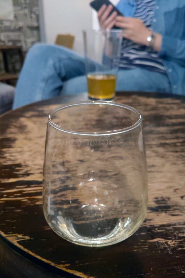 An Empty Glass of Beer on the Table. Stock Image - Image of realistic ...