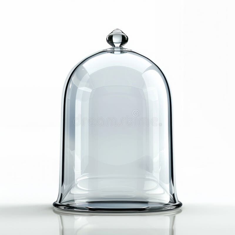 Empty Glass Bell Jar on White Background. Generative Ai Stock ...