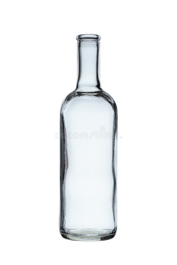 Empty Glass Bottle for Alcoholic Beverages without Stopper Isolated on ...
