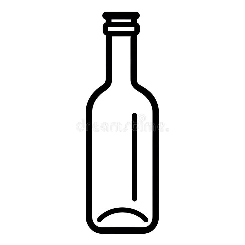 Empty Glass Bottle Drink Water Beverage Line Icon Symbol Stock ...