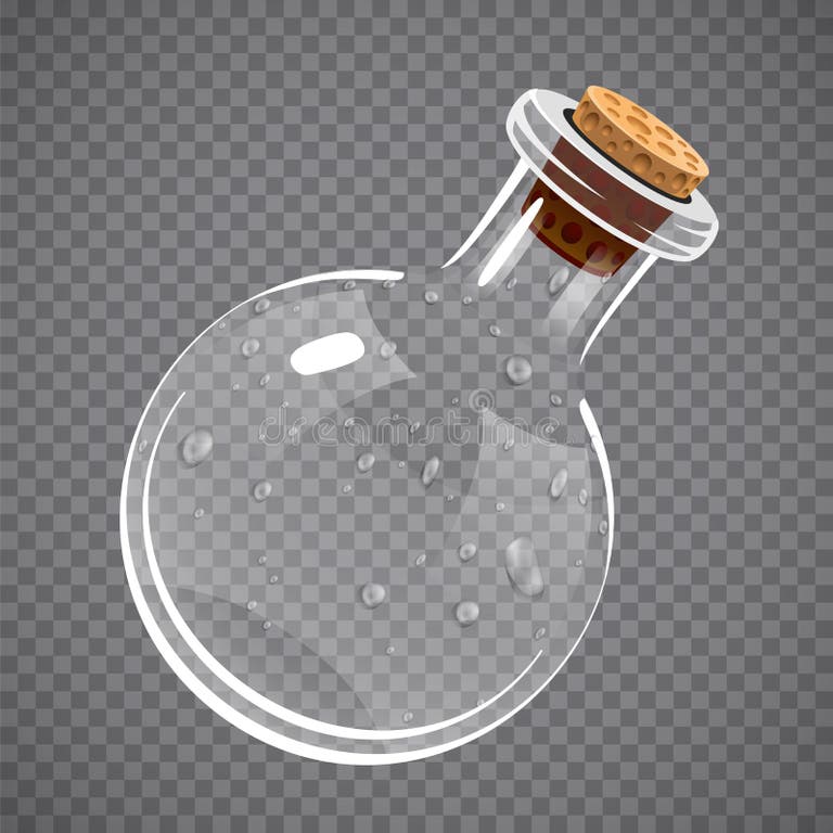 Empty Glass Bottle. Elixir, Potion or Chemistry Concept. Full ...