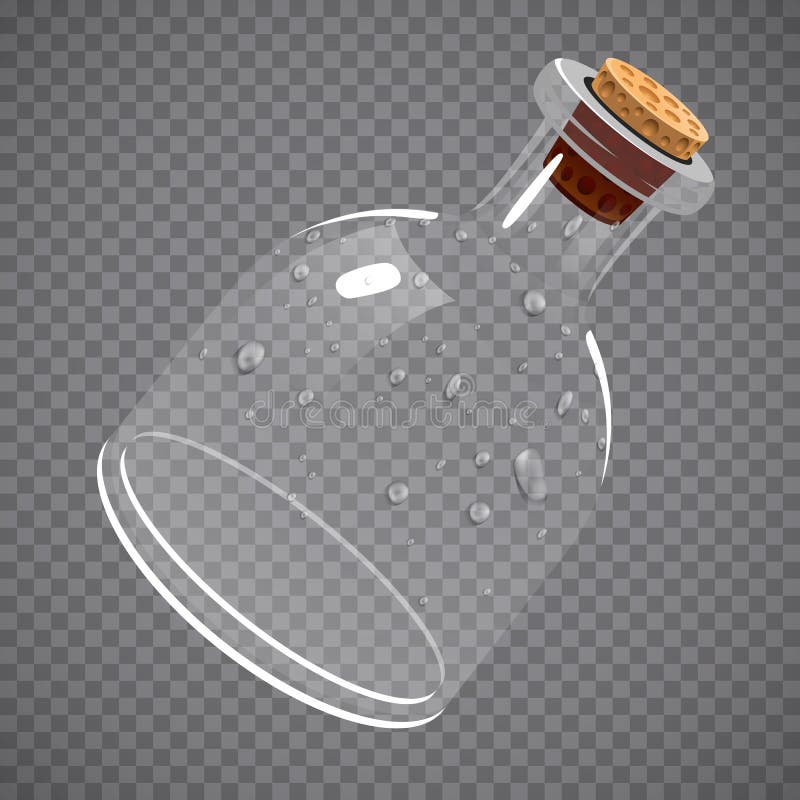 Empty Glass Bottle. Elixir, Potion or Chemistry Concept. Full ...