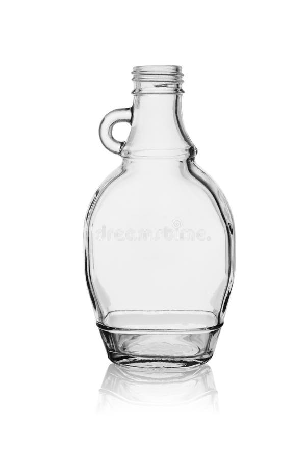 Empty Glass Bottle with the Handle Isolated on a White Background with ...