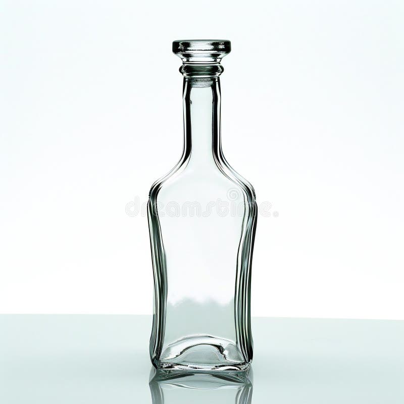 Empty Glass Bottle Isolated on a White Background Stock Illustration ...