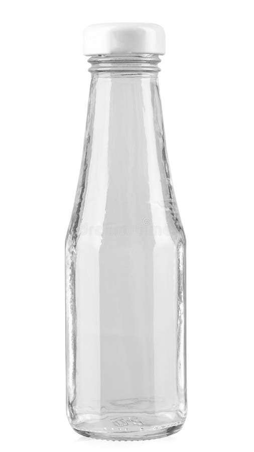 Empty Glass Bottle with White Cover Isolated on White Background Stock ...