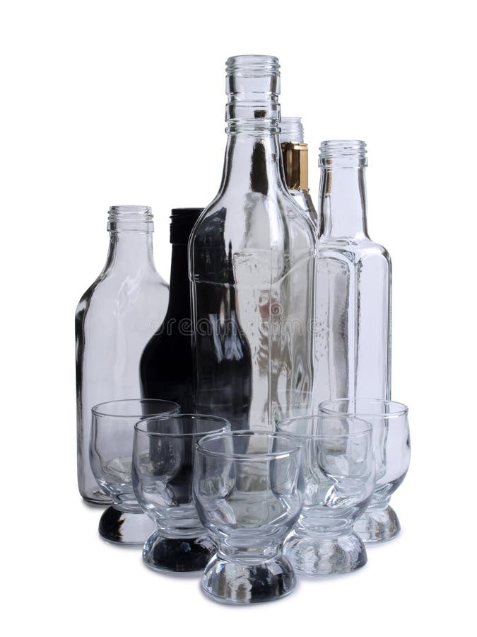Empty glass bottles three stock photo. Image of neck - 99896276