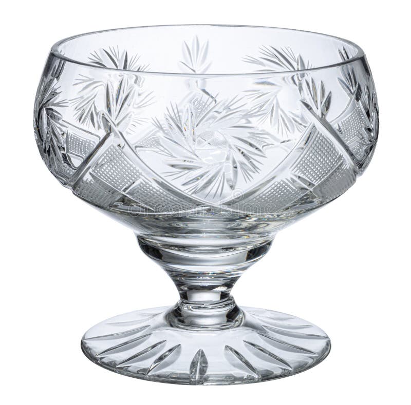 Empty Glass Bowl Isolated on White Background Stock Image - Image of ...