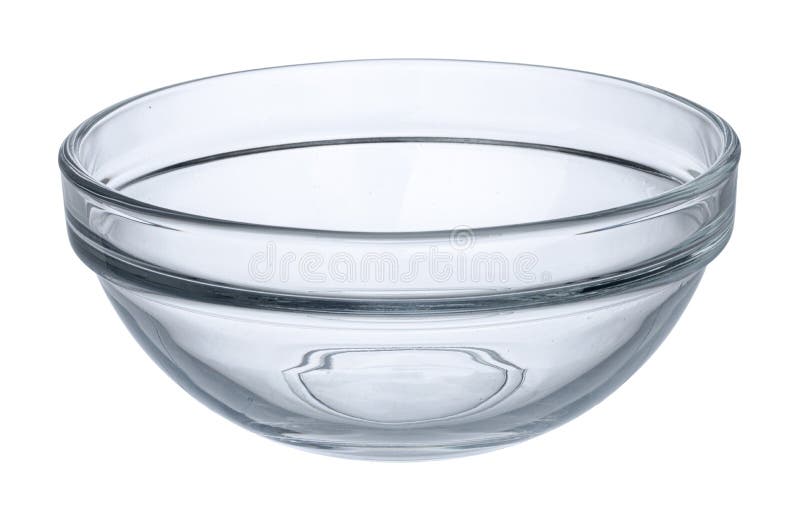 Empty Glass Bowl Isolated on White Background Stock Photo - Image of ...