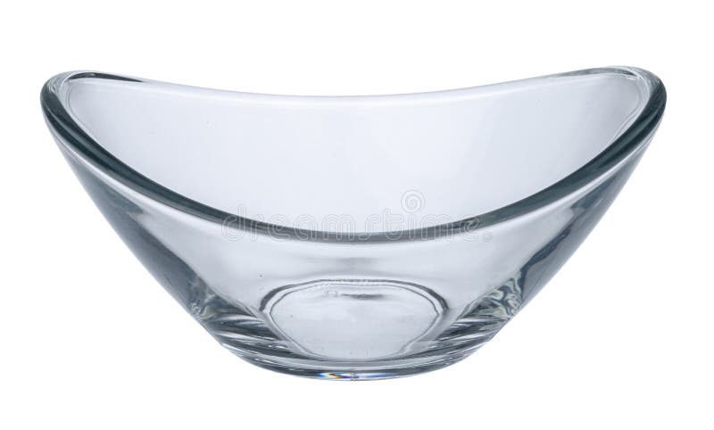 Empty Glass Bowl Isolated on White Background Stock Image - Image of ...