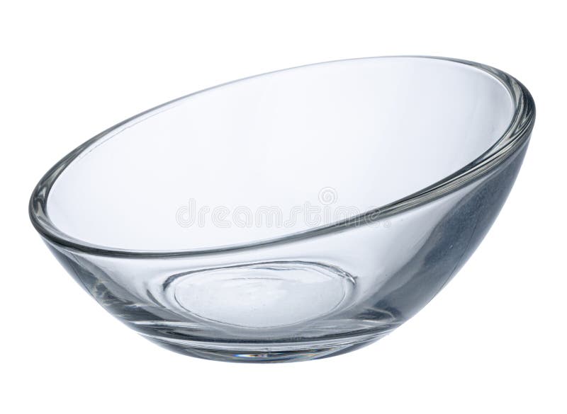 Empty Glass Bowl Isolated on White Background Stock Photo - Image of ...