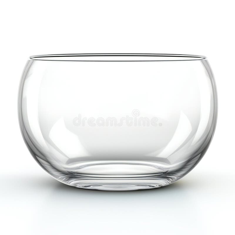 Empty Glass Bowl Isolated on White Background Stock Illustration ...