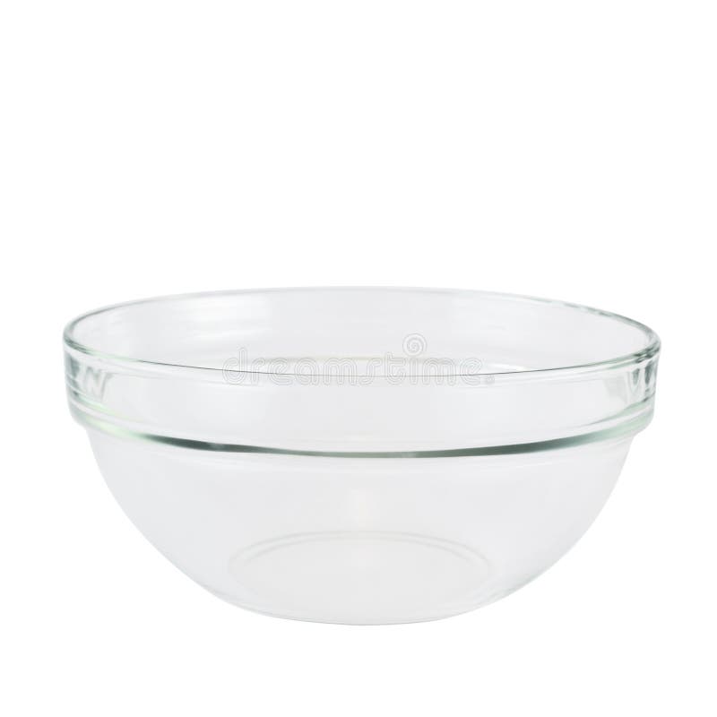 Empty Glass Bowl Over White Background Stock Photo - Image of food ...