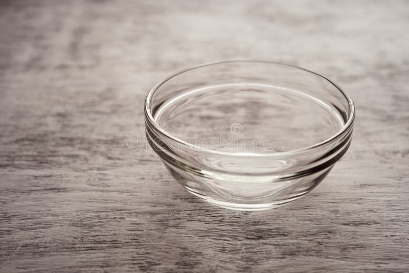 Empty Glass Bowl on a White Wooden Background Stock Image - Image of ...