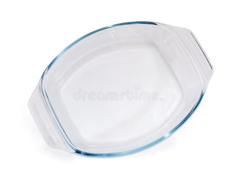 Empty Glass Casserole Pan on a White Background Stock Photo - Image of ...