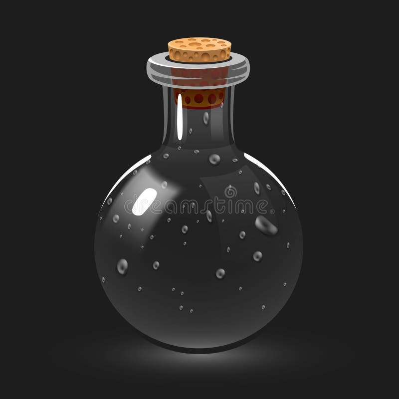 Empty Glass Bottle. Elixir, Potion or Chemistry Concept. Full ...