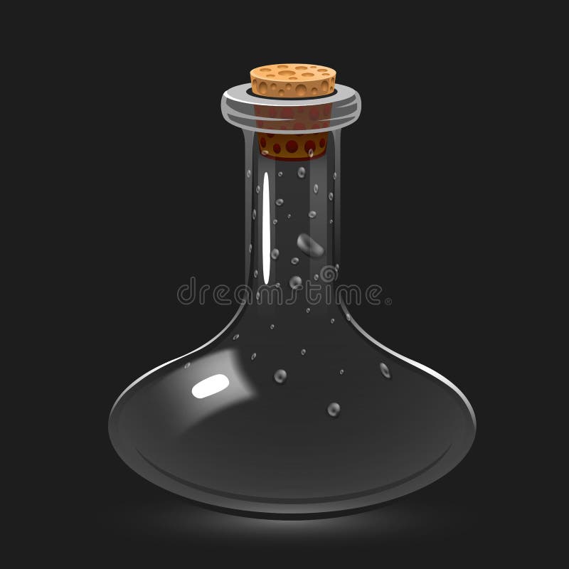 Empty Glass Bottle. Elixir, Potion or Chemistry Concept. Full ...