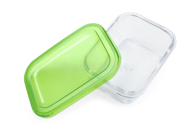 Empty Glass Container for Food Isolated on White Stock Image - Image of ...