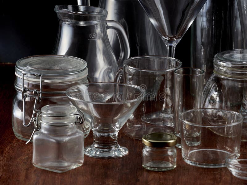 Empty glass containers stock photo. Image of container - 195340550