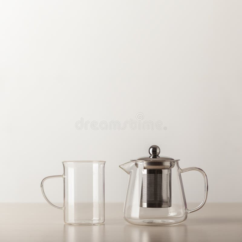 Empty Glass Cup and Teapot-coffee Pot Stock Photo - Image of home ...