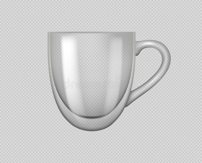 Empty Glass Cup with Handle for Tea or Coffee Stock Illustration ...