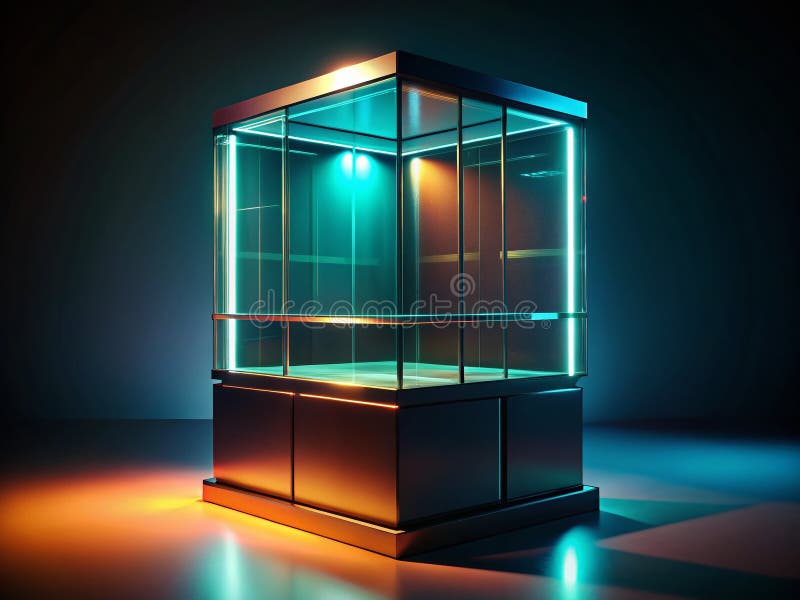 Empty Glass Display Case a LowLight Photography Study of an Empty ...