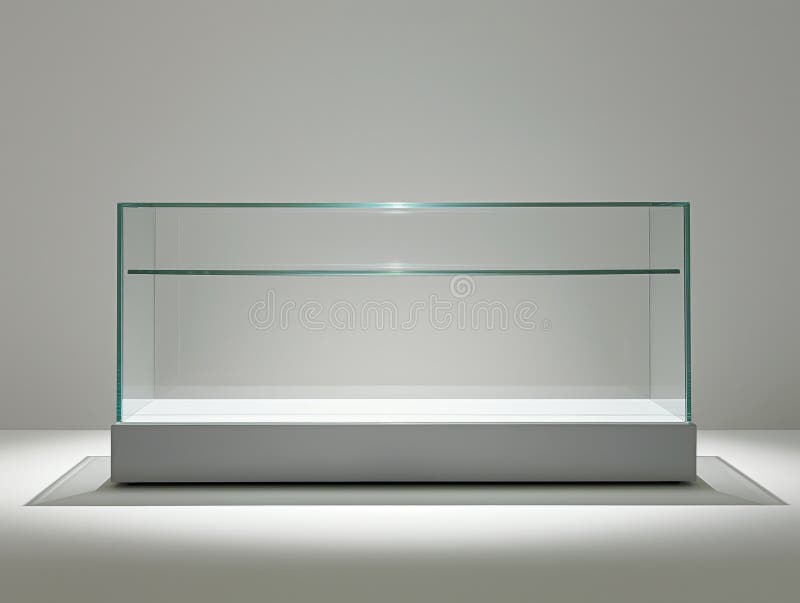 Empty Glass Display Case stock image. Image of white - 317493217