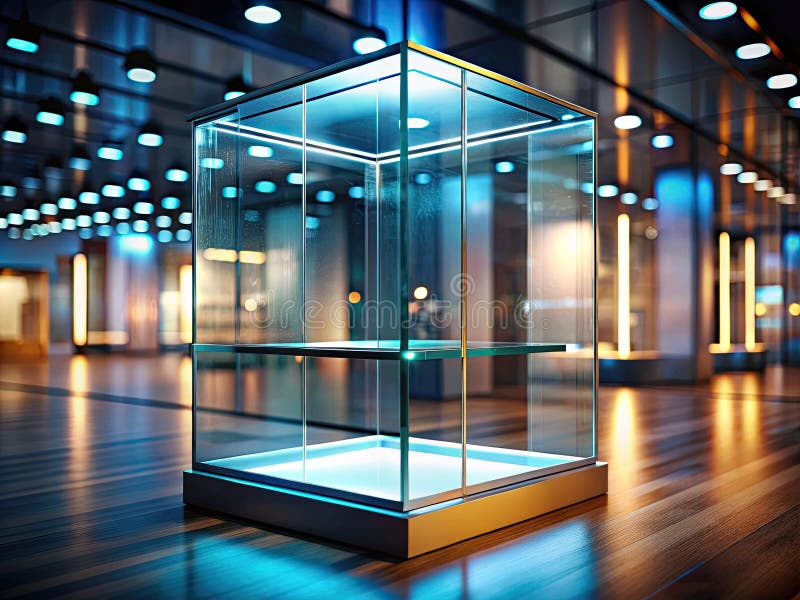 Empty Glass Display Cases Versatile Backdrops for Professional Product ...